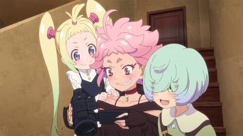 Episode 2 of "Mayonaka Punch." Ribu, Ichigoko, and Fuka's flashy videos ...